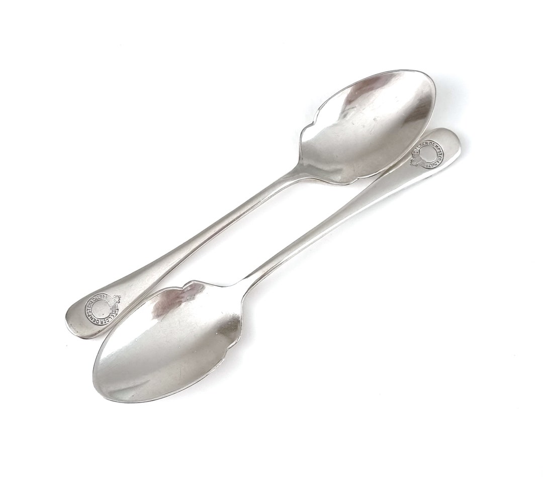 Pair of Preserve Spoons, Jam Spoons, Silver Plate, Elder Dempster ...