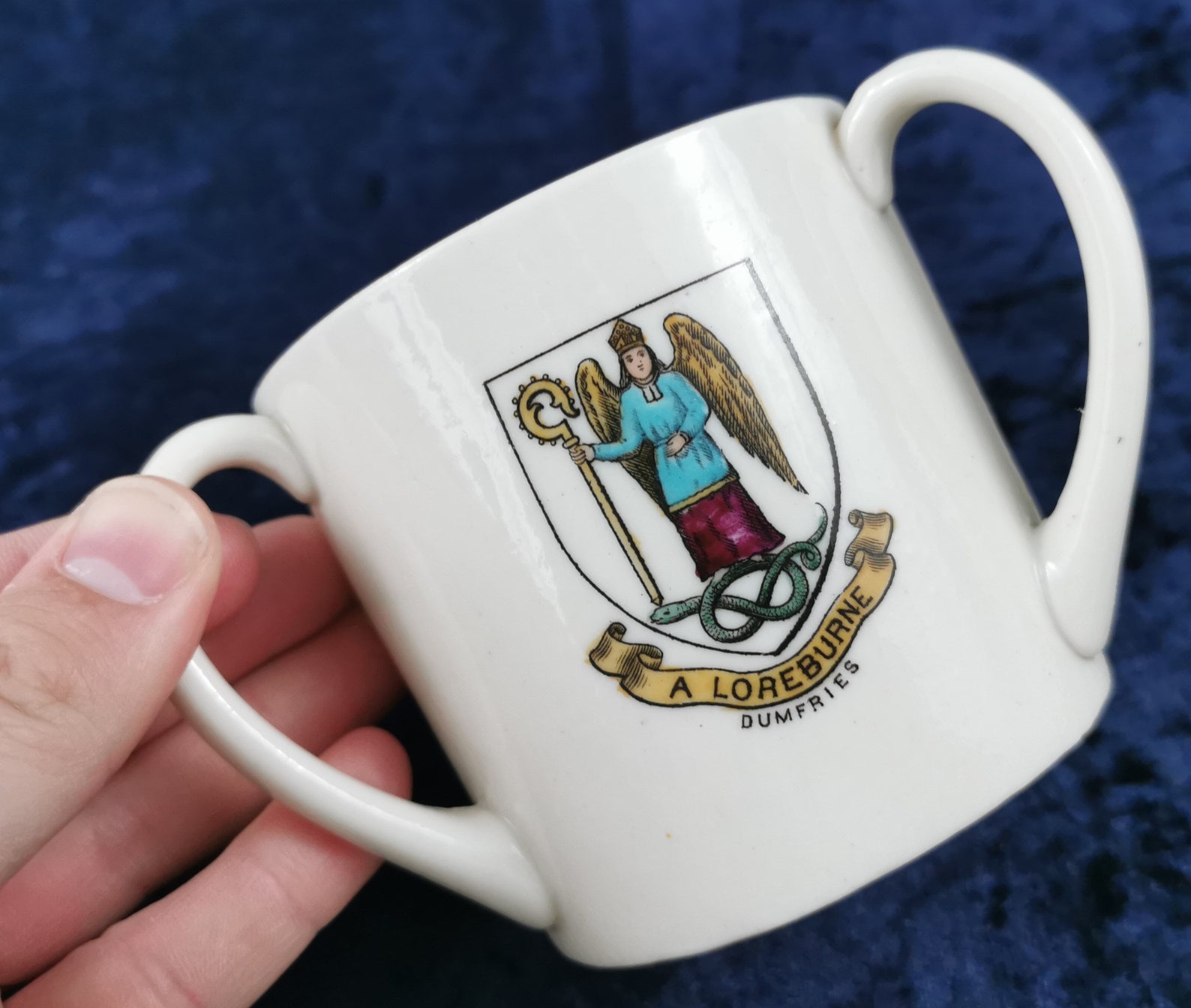 RARE Antique Goss, Crested Goss China, Three Handled Cup, Novelty Tyg ...