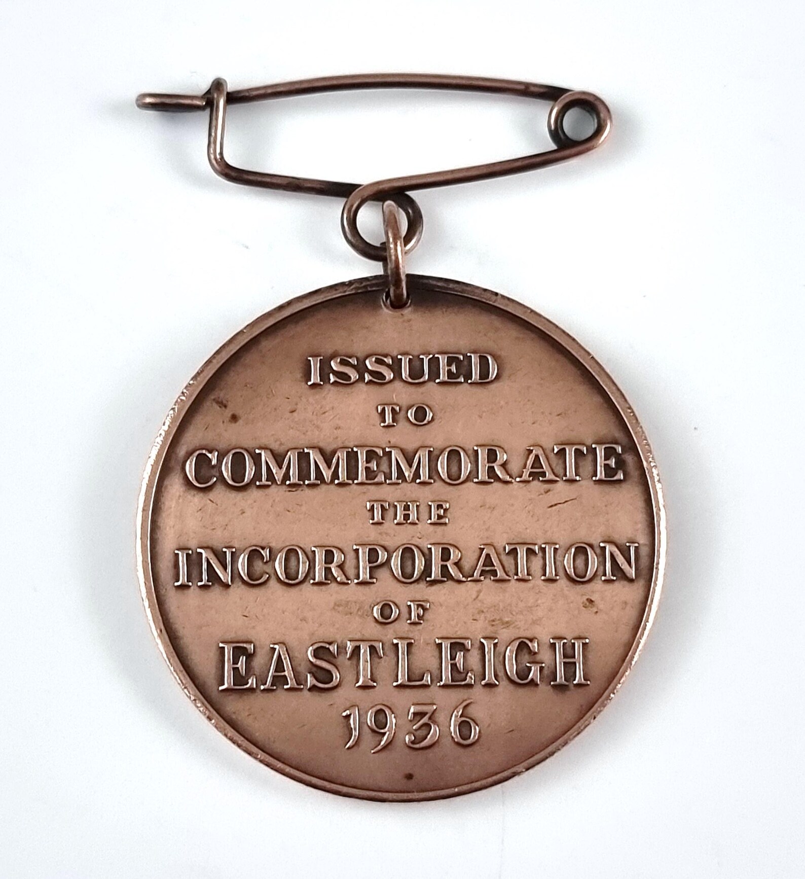 Vintage Medal, Medal With Pin, Borough of Eastleigh, 1936 Incorporation ...