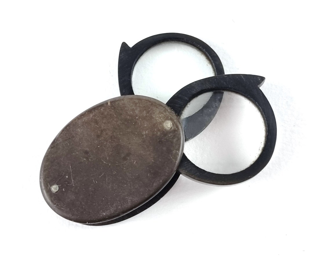Small Folding Magnifier, Double Lens Loupe, Plastic Case, Very Dark ...