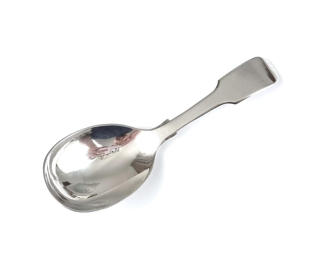 Antique Caddy Spoon, Silver Plate, Old English Fiddle, 4 1/4 Inches ...