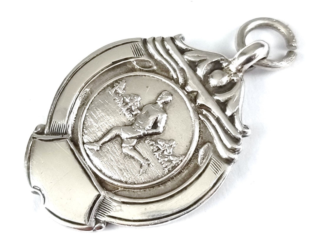 Vintage Silver Fob Medal, Sprint Sport, Daily Record, Chum Club, Art ...