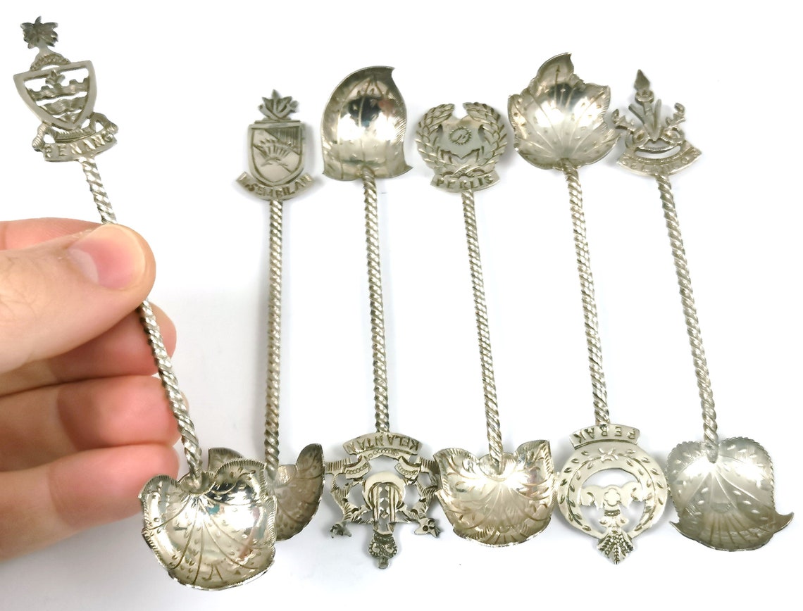 Unique Set of Spoons Six Souvenir Spoons Silver Flatware | Etsy UK