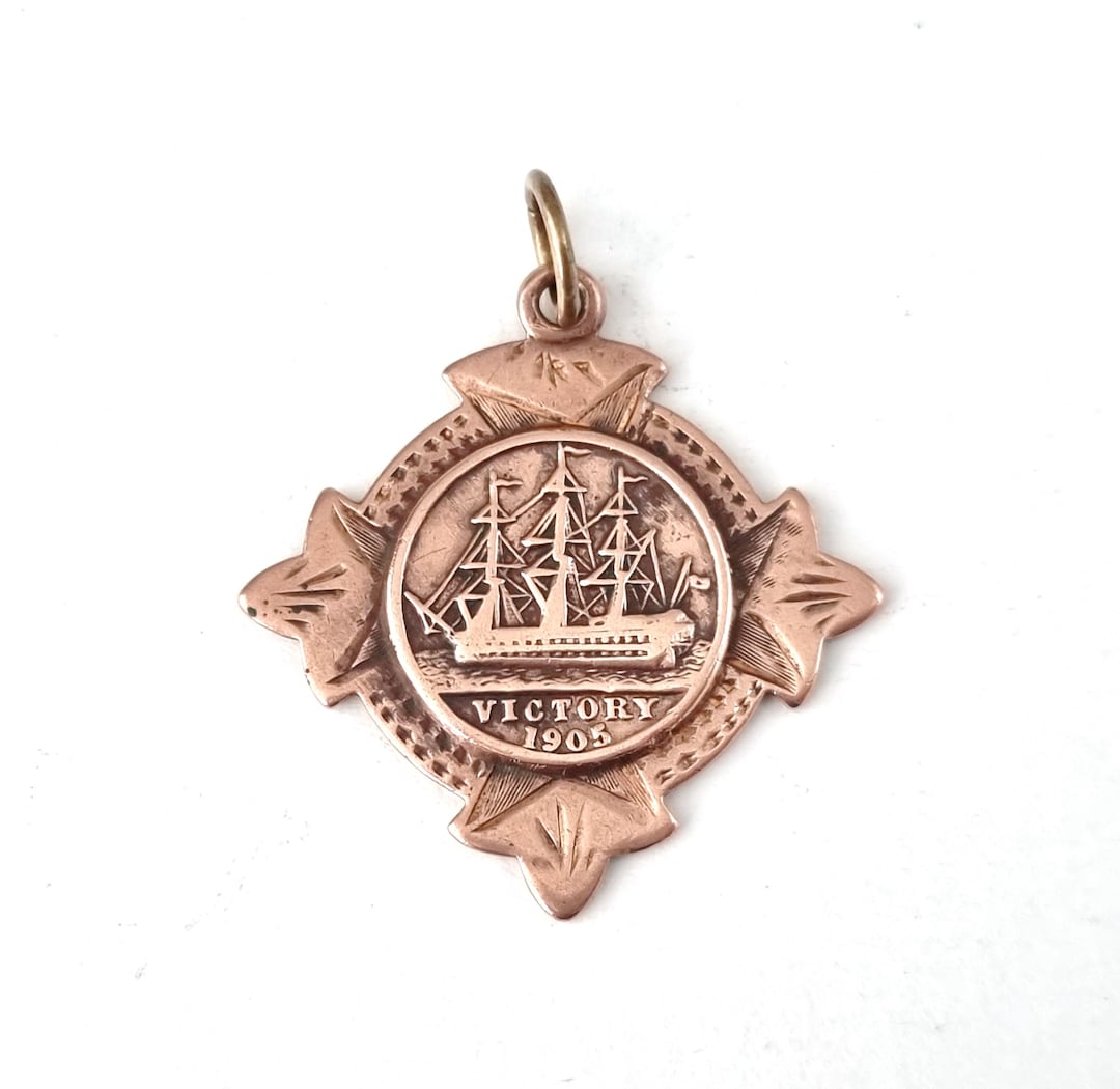 SMALL Fob Medal, Salvaged Copper, Nelsons Flagship, HMS Victory, Edward ...