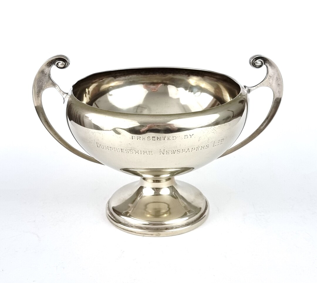 WORN Silver Plate, Vintage Trophy, Dumfriesshire Newspapers, Art Deco ...
