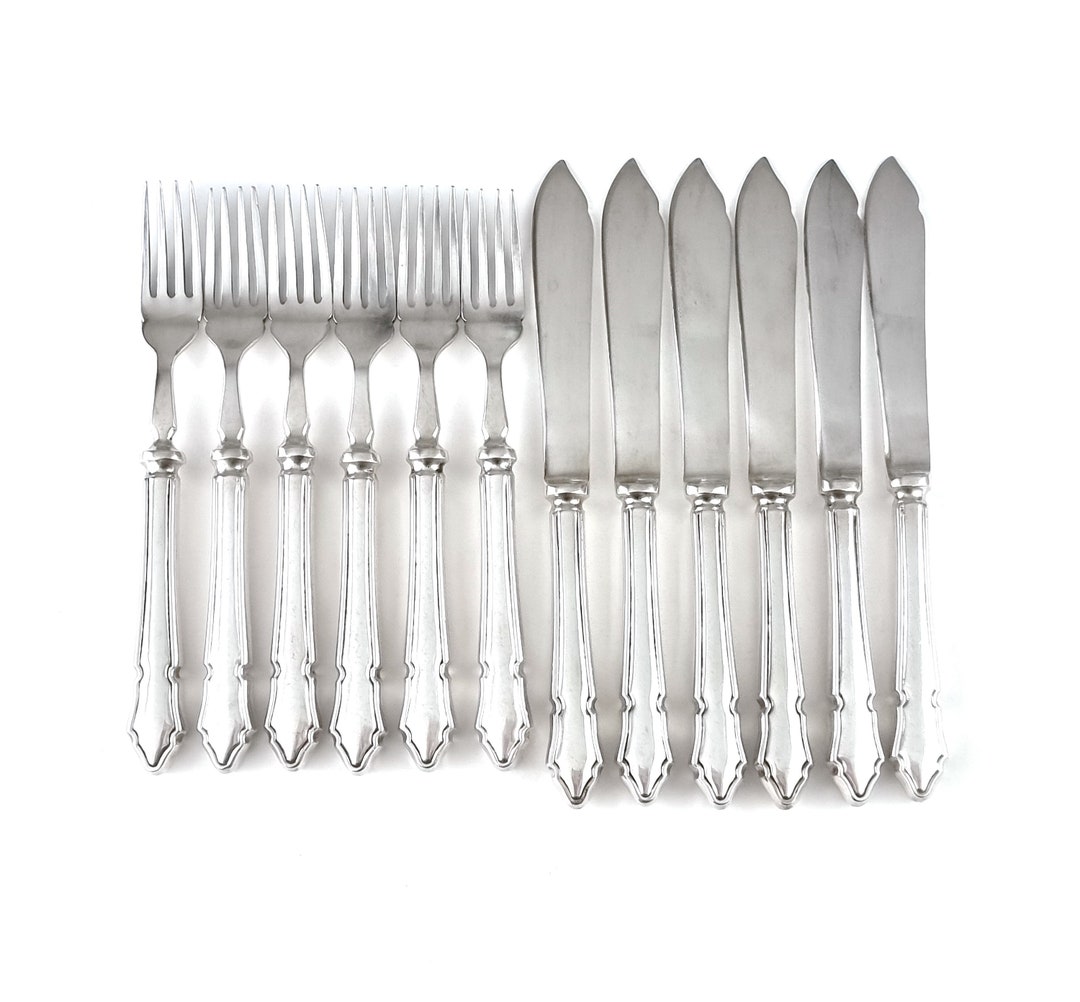 Vintage Fish Eaters, Silver Plate, Dubarry Pattern, Six Settings, Mid ...