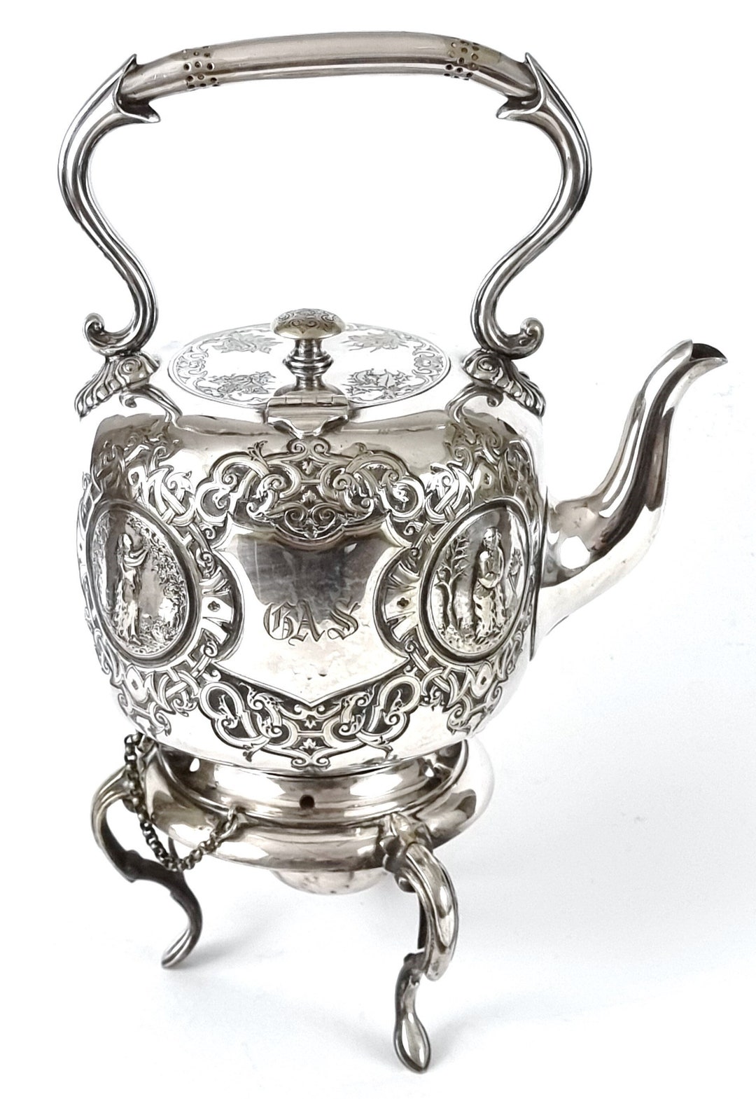 At Fault, Antique Spirit Kettle, Tea Kettle on Stand, Walker and Hall ...