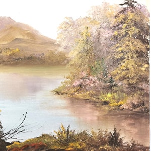 Vintage Landscape Painting, Oil on Board, Jean Rennie, Lakeland View ...