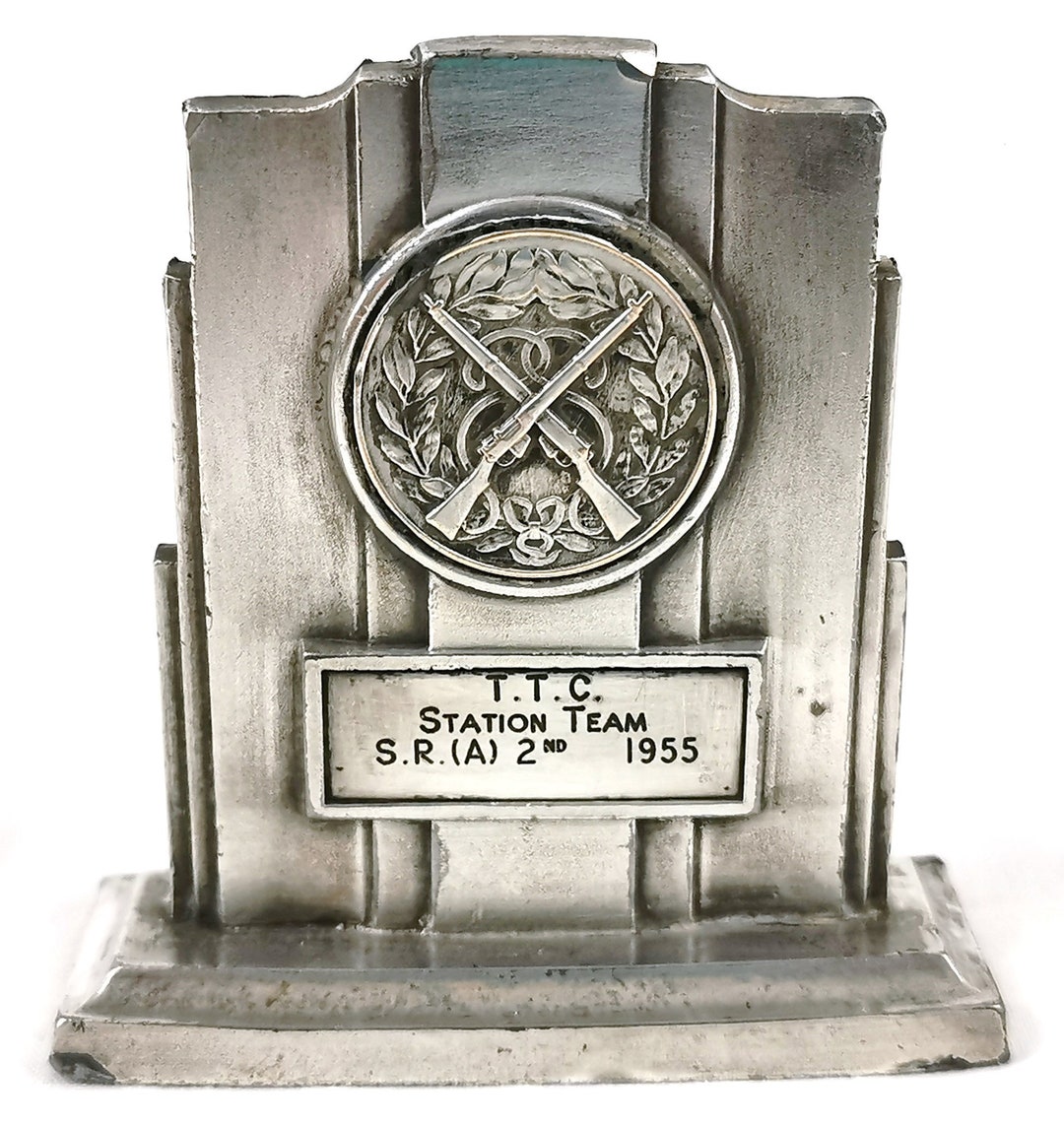 Unique Vintage Award, Silver Plate, Small Size, Shooting Award, Station ...