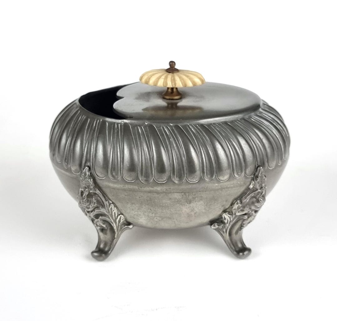 Antique Spoon Warmer, WORN Silver Plate, Victorian Tableware, Half ...