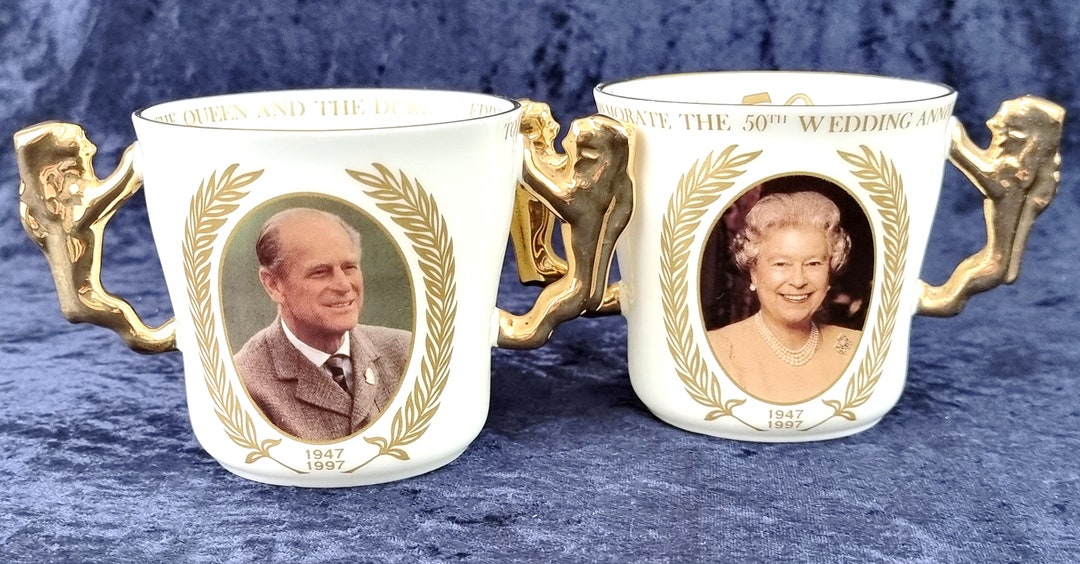 Pair of Loving Cups, 1997 Wedding Anniversary, Royal Wedding, Philip ...