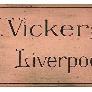 RARE Antique Plaque, Name Plaque, Antique Copper, S Vickers Liverpool ...