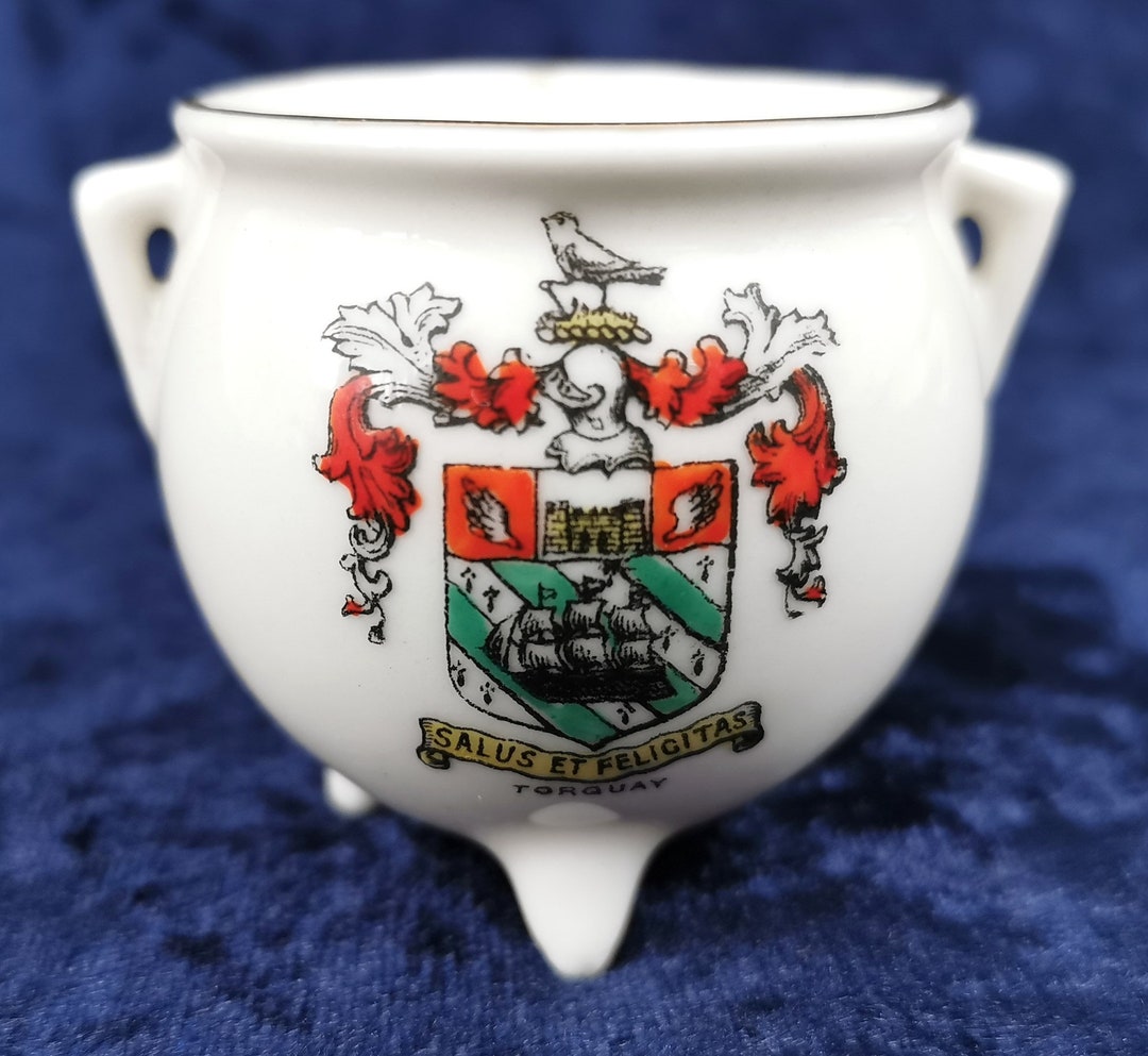 Antique Collectible Crested Ware, Crested China, Miniature Cauldron ...