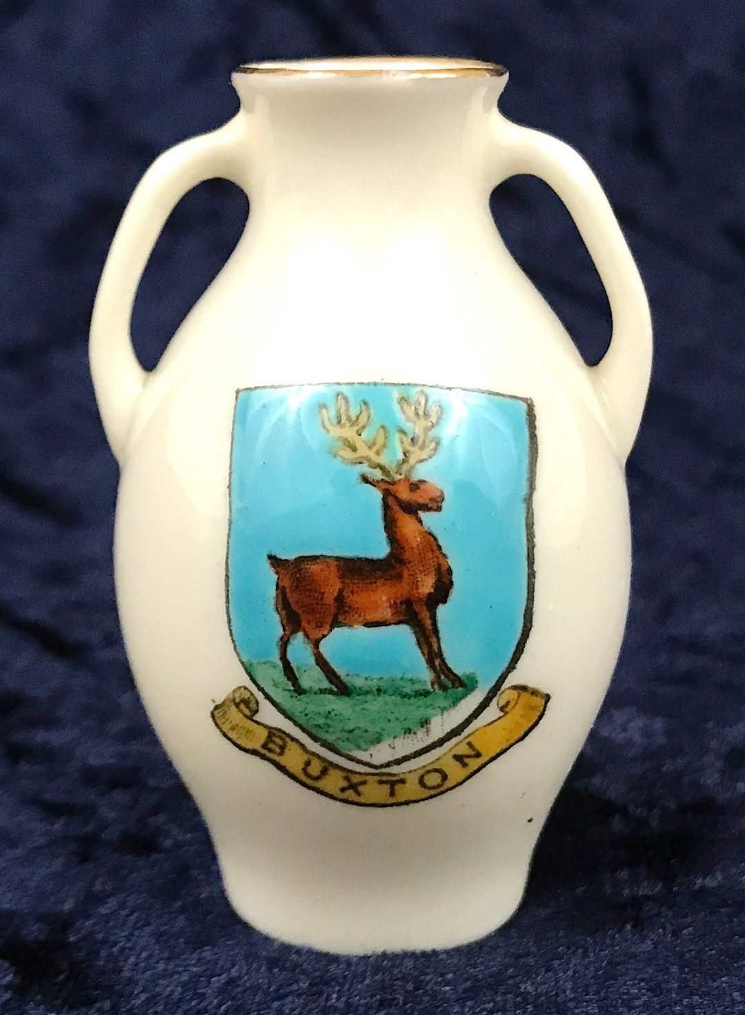 Antique Goss Crested Ware, Goss China, Miniature Exeter Vase, Buxton ...