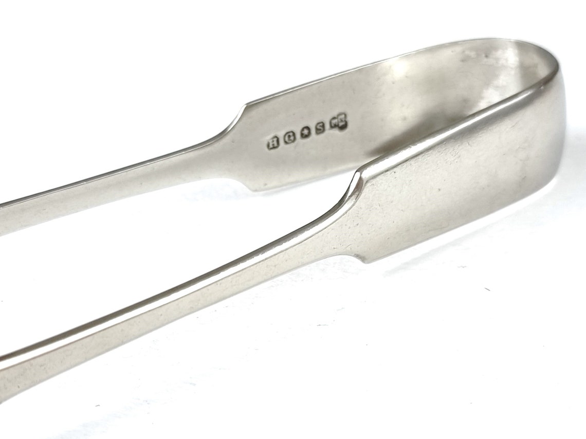 Worn Silver Plate, Antique Sugar Tongs, Ice Tongs, Fiddle Pattern ...