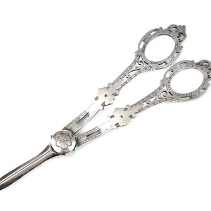 Victorian Flatware, Grape Scissors, Grape Shears, Silver Plate, Pierced ...