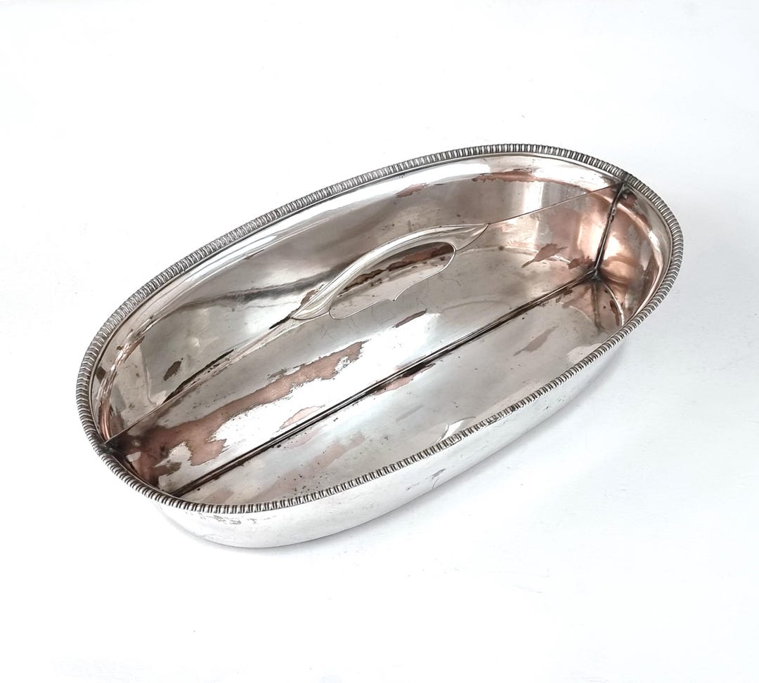 WORN Silver on Copper, Antique Cutlery Tray, Old Sheffield Plate, 19th ...