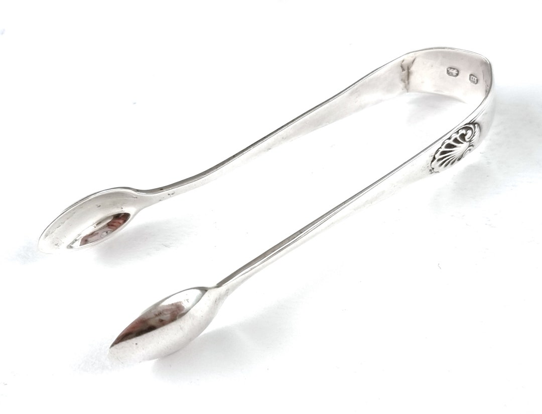 Repaired Arm, Antique Silverware, Sugar Tongs, Tea Tongs, Shell Pattern ...