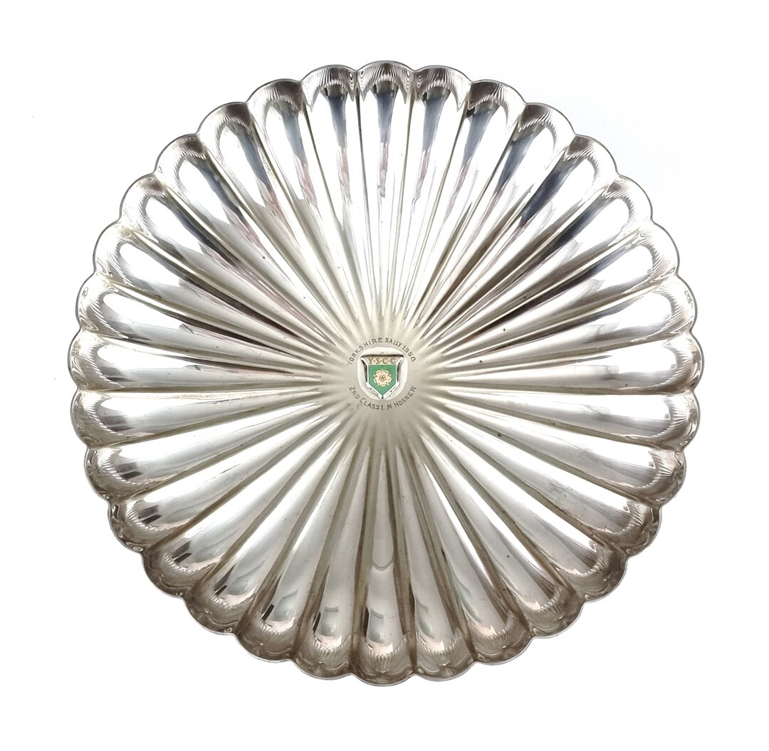Vintage Prize Bowl, Worn Silver Plate, Fluted Bowl, Yorkshire Rally ...
