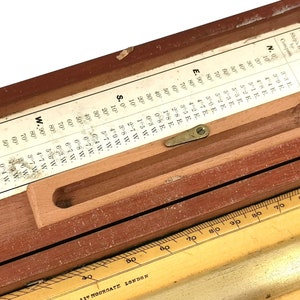 Nautical Memorabilia, Cased Parallel Rule, Boxwood and Brass, Rolling ...