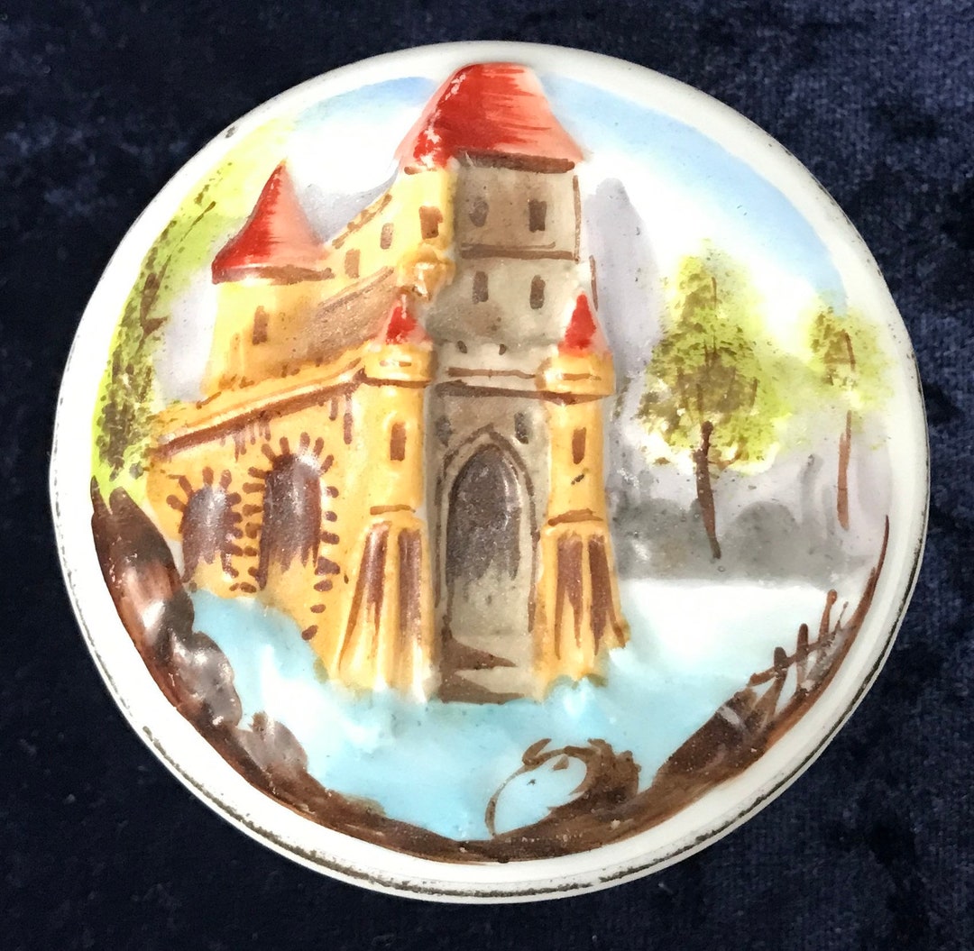 Unique Antique Box, Cream Pot, Hand Decorated, Lidded Pot, Dressing ...
