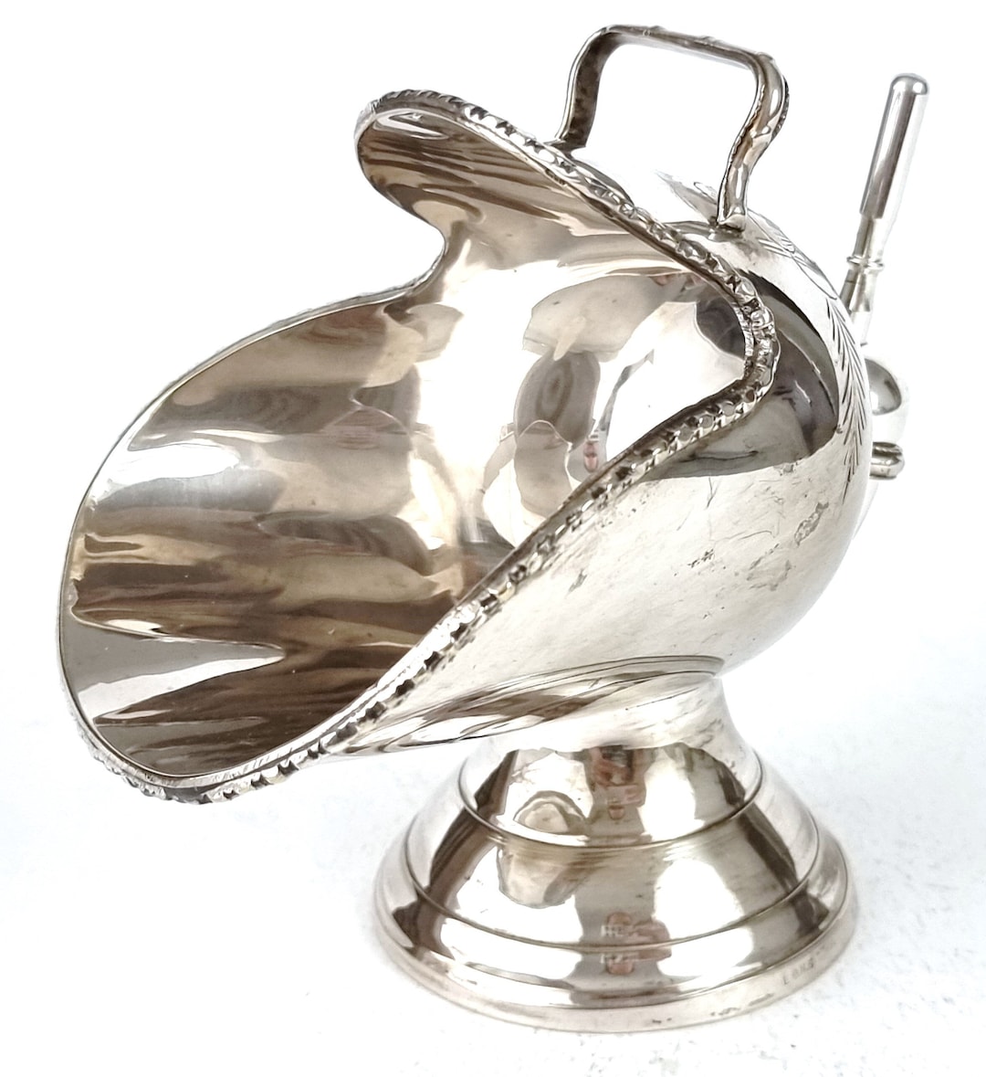 Worn Silver Plate, Distressed Look, Novelty Tableware Sugar Scuttle ...