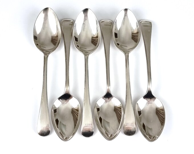 Plain Flatware, Set of Teaspoons, Six Spoons, Silver Plate, Viners of ...