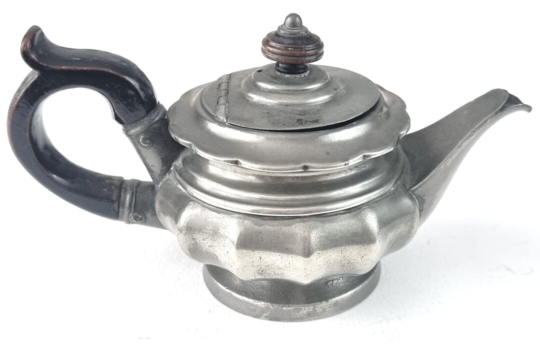 Small Antique Teapot, Two Cup Size, Pewter Teapot, Vickers Sheffield ...