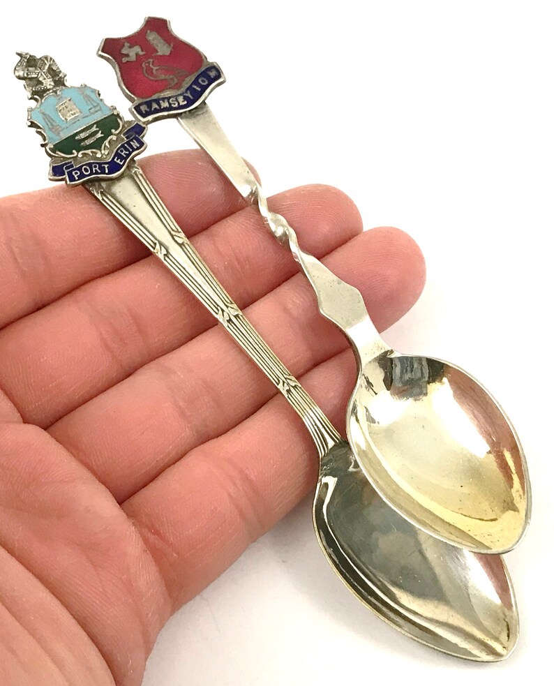 FREE POST Two Vintage Souvenir Spoons Isle of Man - Etsy