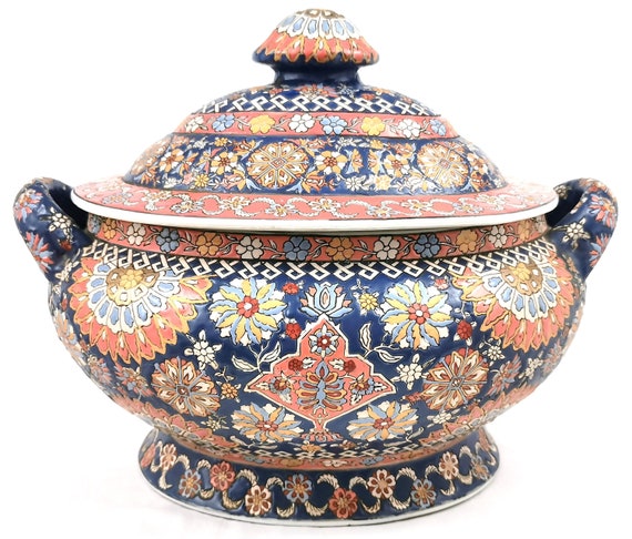 Large Modern Tureen Colorful Floral French Longwy Style - Etsy