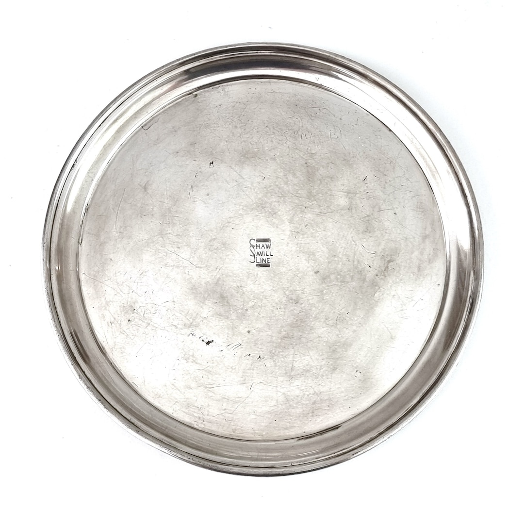 VERY Distressed, Vintage Tray, Silver Plate, Shaw Savill Line, Shipping ...