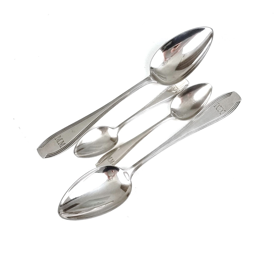 WMF Flatware, Pair of Teaspoons, Pair of Table Spoons, German Silver ...