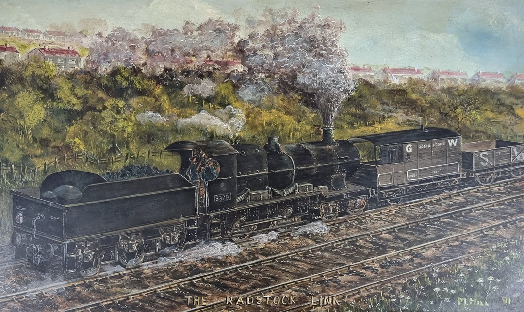 Vintage Railwayana, Large Painting, Radstock Link, Railway Picture ...