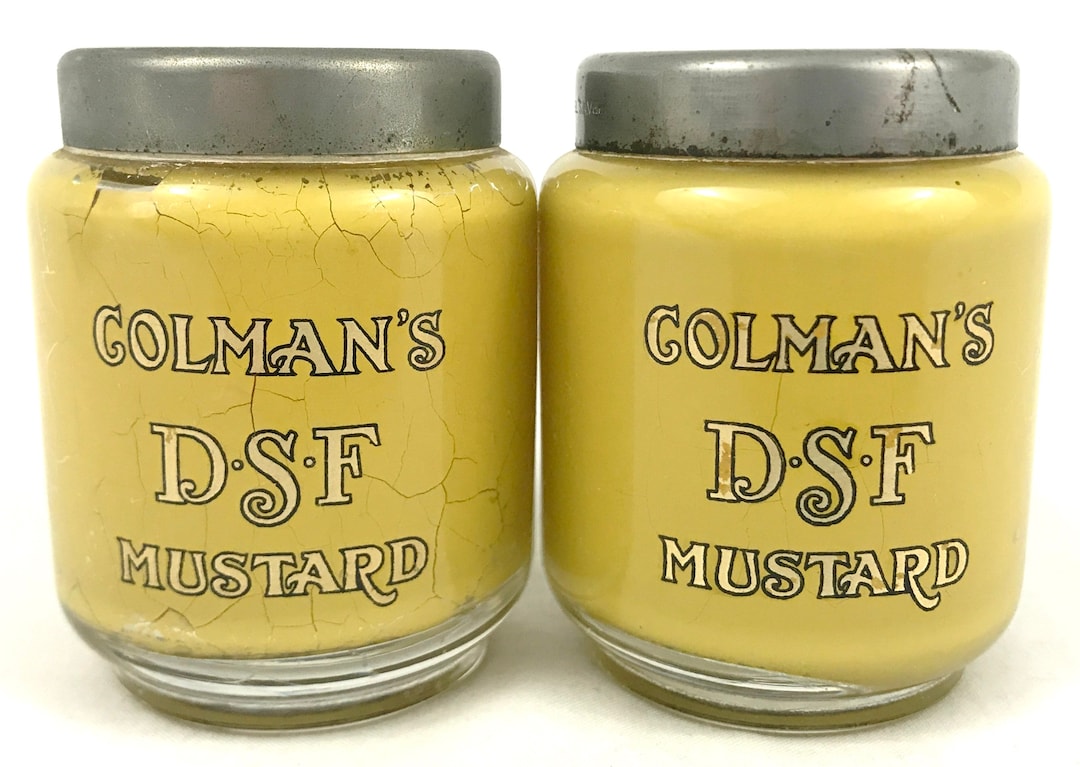 RARE Vintage Mustard Pots, Colman's Mustard, DG Ware Stourbridge ...