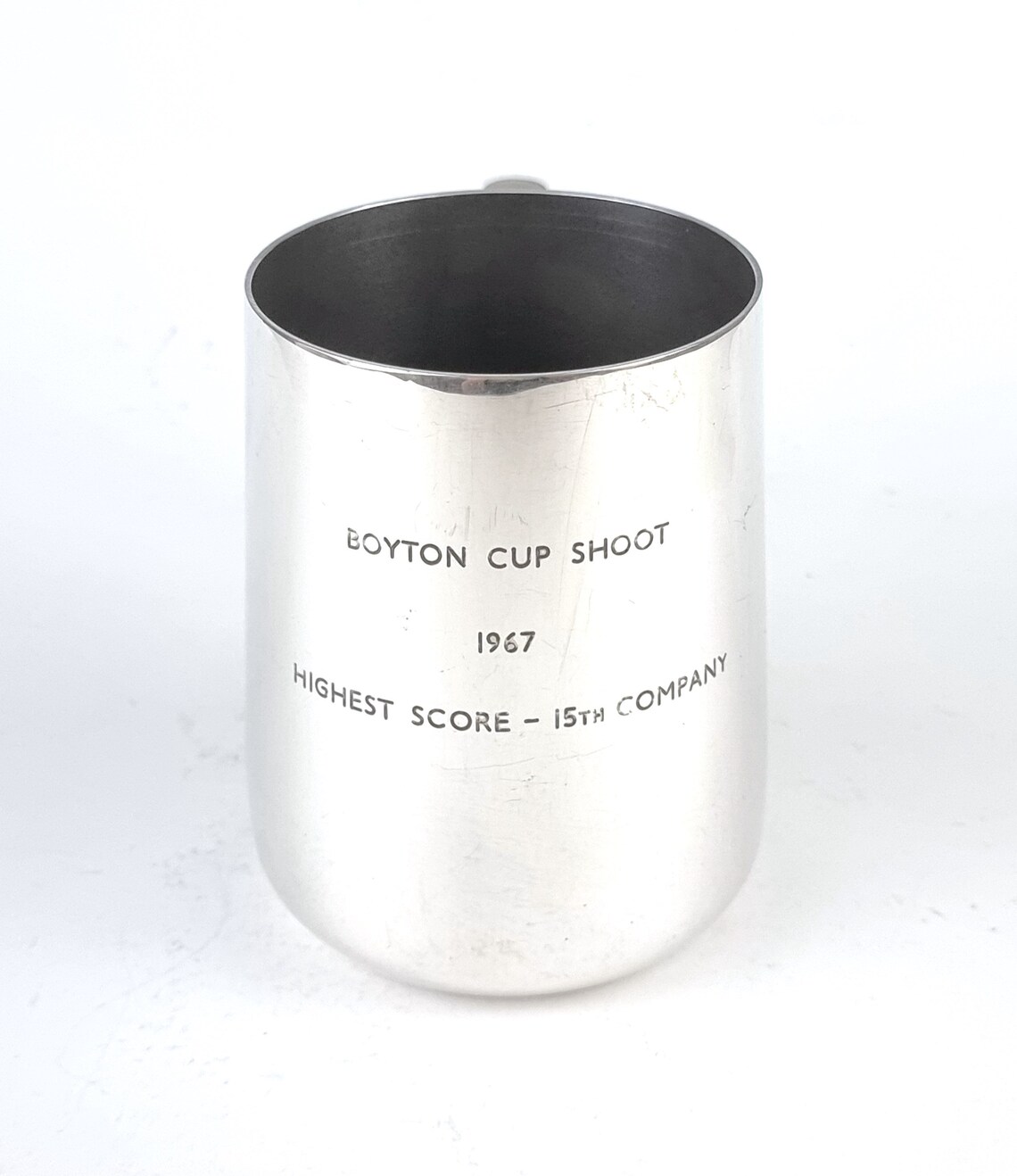 WORN Inside, Vintage Pint Tankard, Silver Plate, Boyton Cup Shoot, 15th ...