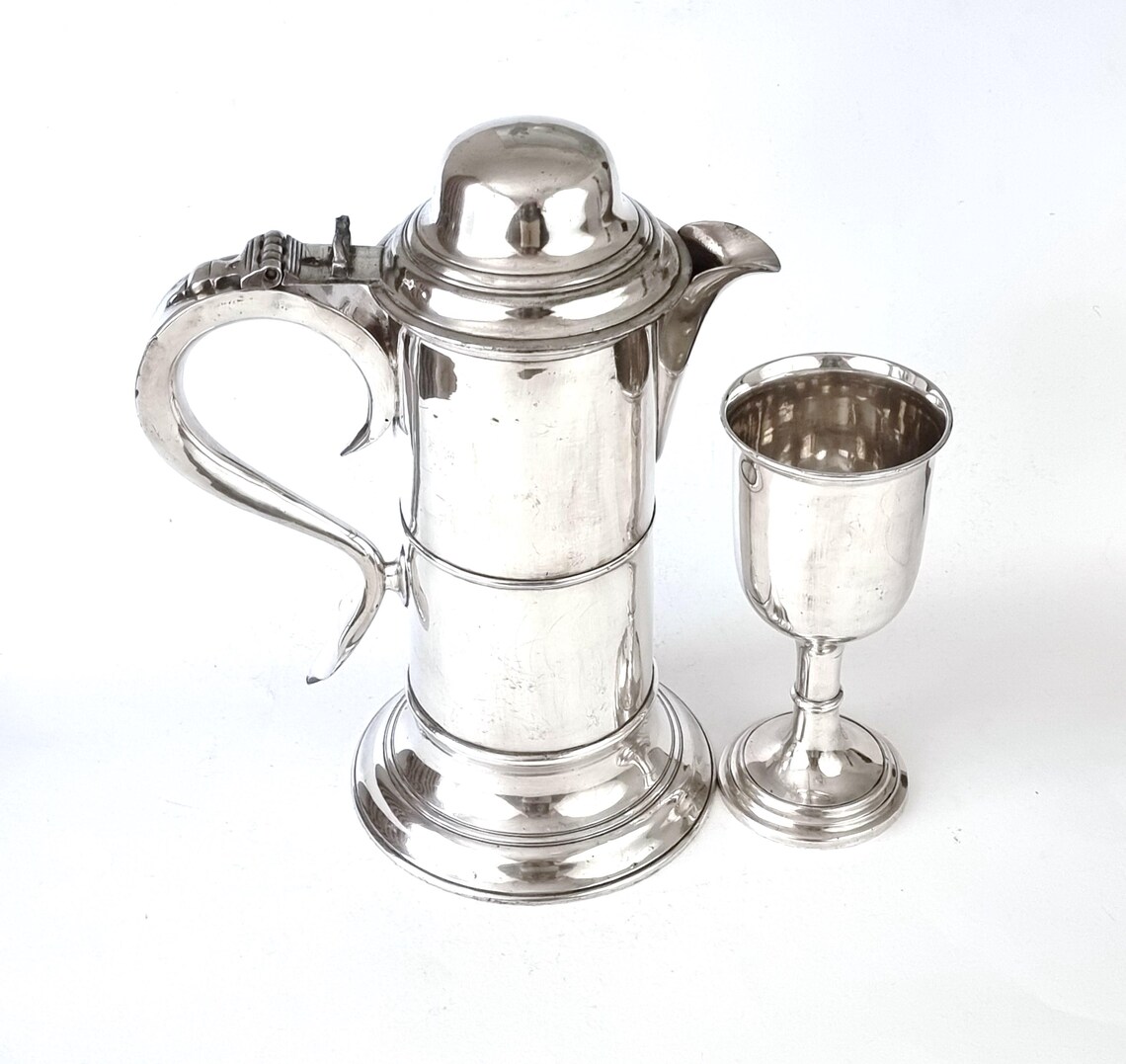 Ecclesiastical Antiques, Large Wine Flagon, Chalice Cup, Silver Plate ...