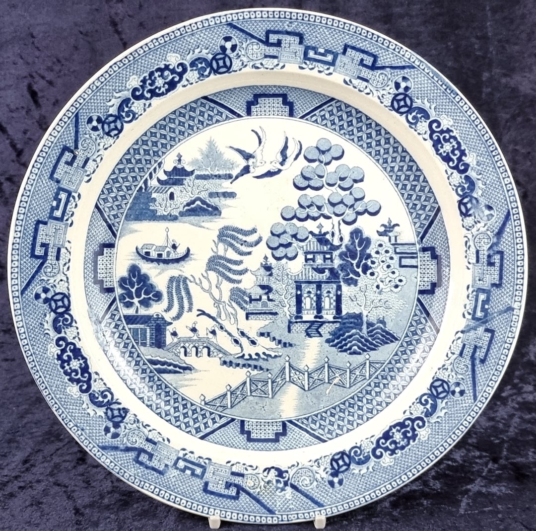 Antique Pearlware, Blue and White, Transfer Ware Dinner Plate, Dillwyn ...