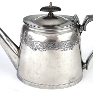 WORN Silver Plate, Antique EPBM, Teapot With Water Pot, Thomas Bradbury ...
