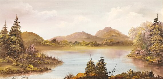 Vintage Landscape Painting Oil on Board Jean Rennie - Etsy