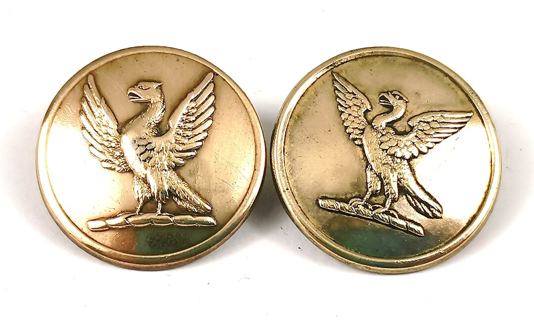 Pair of Buttons, Livery Buttons, Bird of Prey, Historical Antiques ...