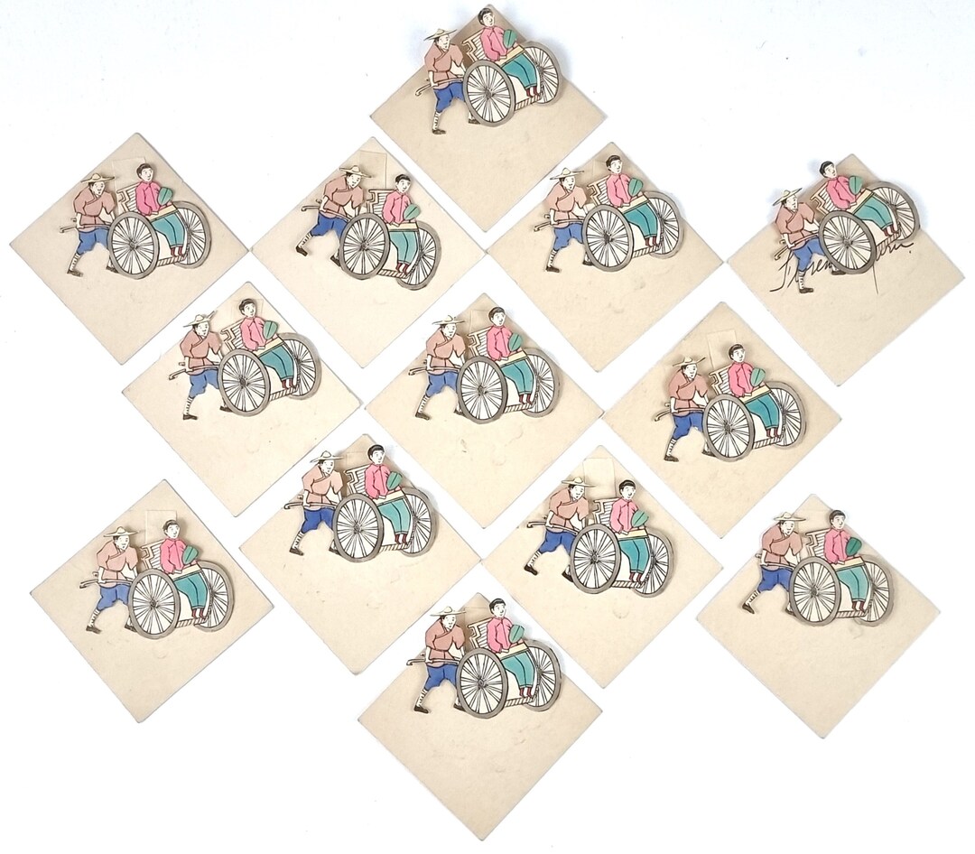 Small Paper Craft, Vintage Place Settings, Name Settings, Twelve Blank ...