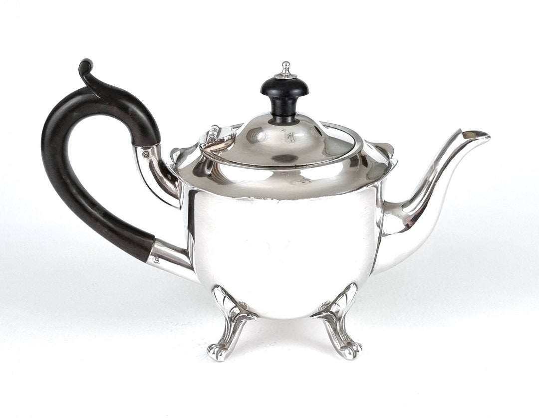 SMALL Antique Teapot, Bachelor Size, Silver Plate, Ebonised Handle ...
