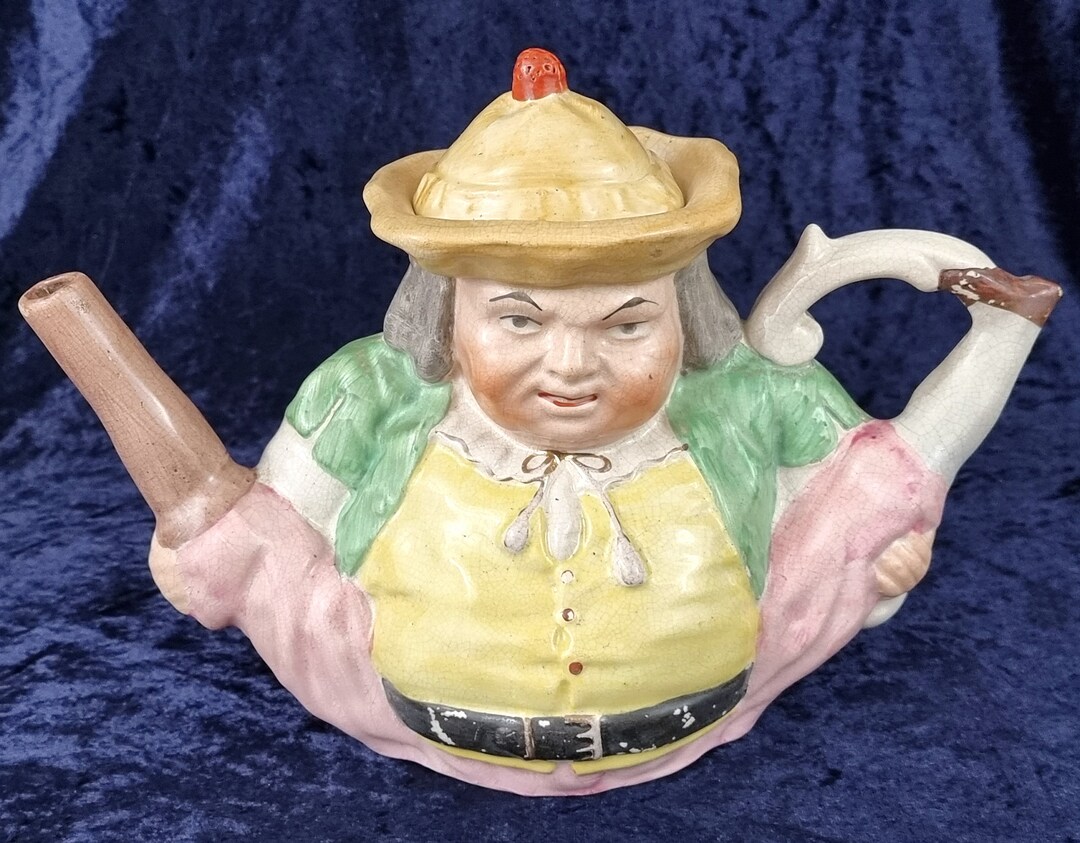 Notable Crazing, Novelty Antique Teapot, Peg Leg Toby, Legs up Teapot ...