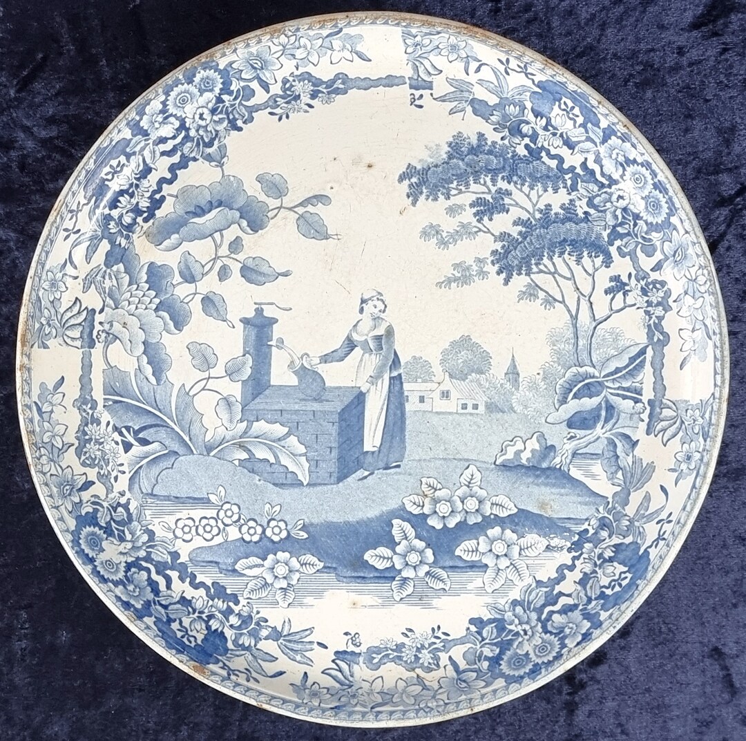 Rare Antique Pearlware, Blue and White, Cake Stand, Squat Compote ...