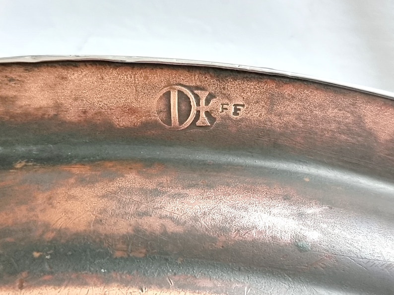 LARGE Antique Tray, Durant Family Crest, Old Sheffield Plate, Worn ...