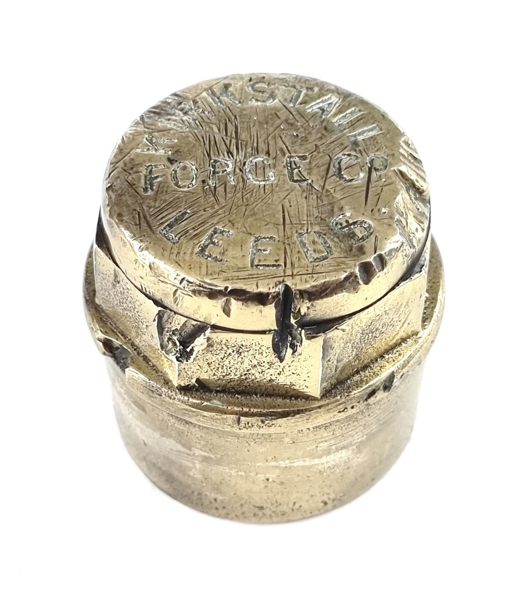 Antique Cartwheel Cap, Brass Wheel Nut, Very Distressed, Antique Brass ...