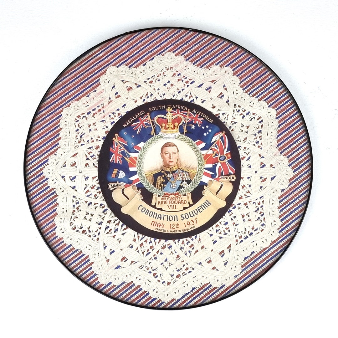 Unusual Vintage Tray, 12 Inches Diameter, Edward VIII, Royal ...