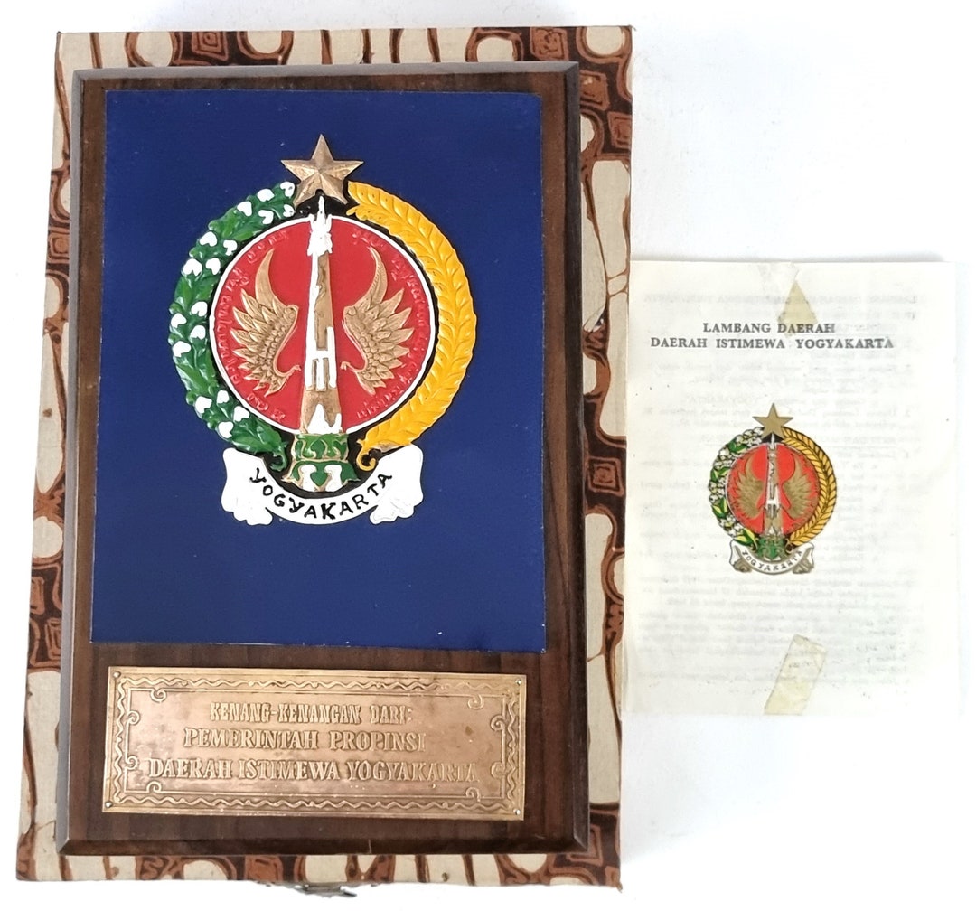 Large Boxed Plaque, Presentation Item, Yogyakarta, Indonesian History ...