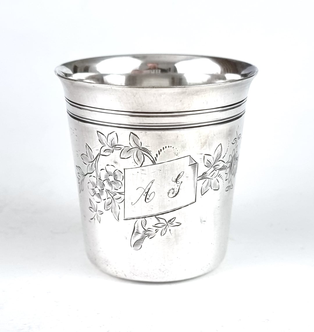 WORN Inside, Antique Child's Beaker, Christening Cup, Ercuis France ...