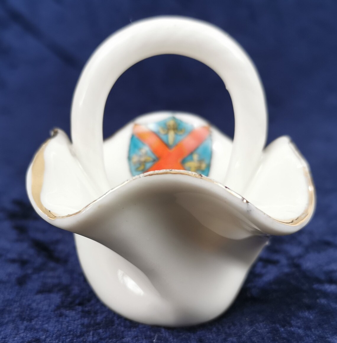 Antique Crested Ware, Crested China, Miniature Handled Basket, Salt ...